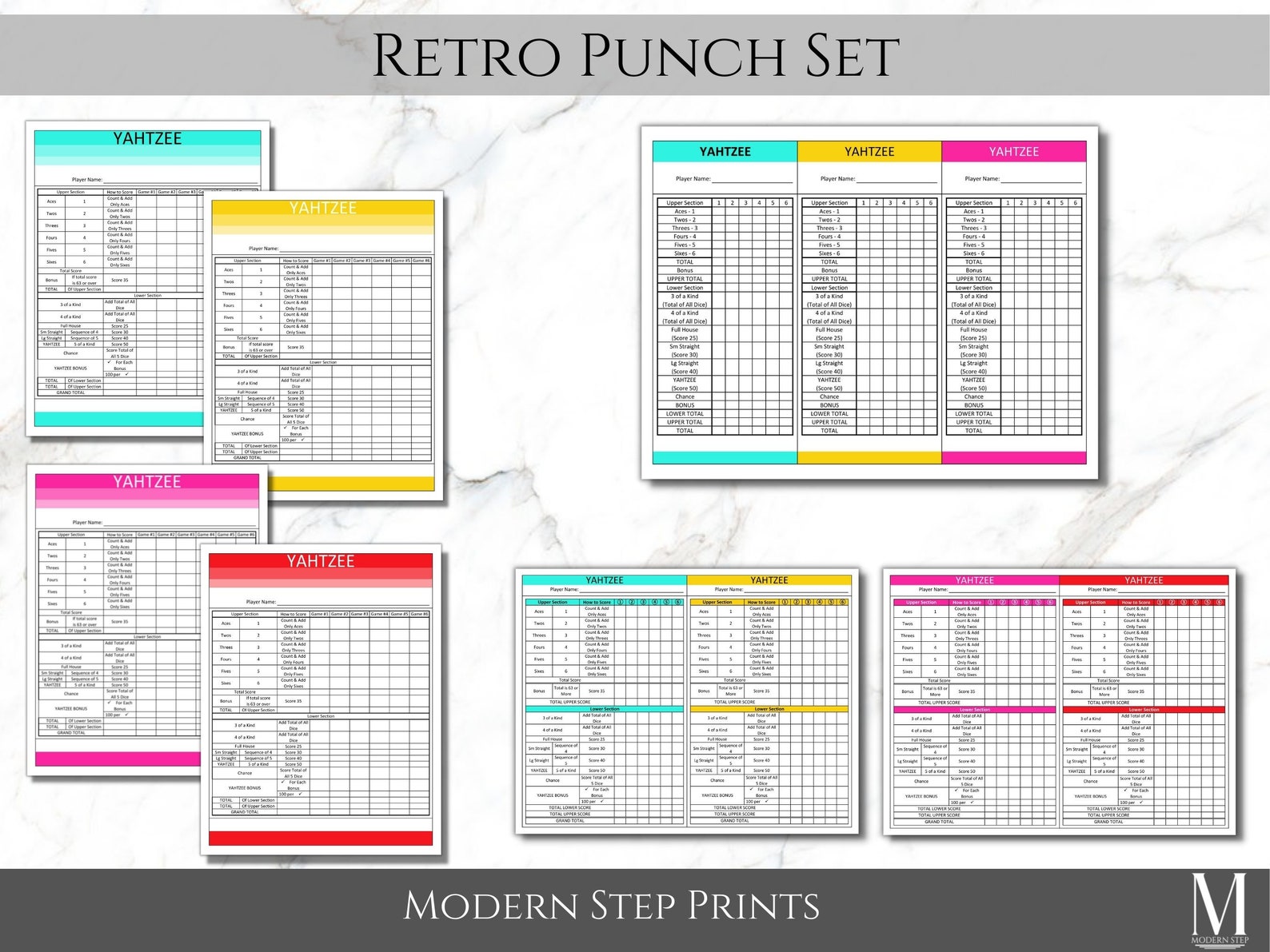 Yahtzee Score Card Bundle Set | Yahtzee Score Pad | Scoresheet | Fun ...