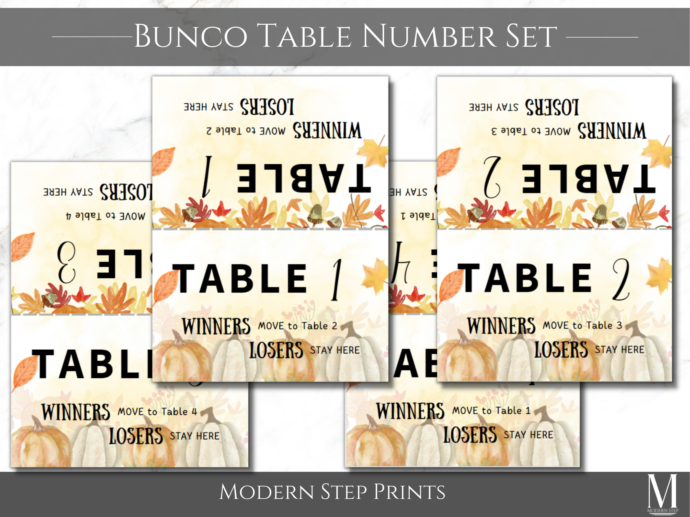Printable Fall Bunco Bundle of Score Cards, Tally Sheets and Table ...