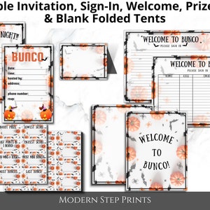 Halloween Bunco Night Bundle, Party Game, October Pumpkins, Score Card ...