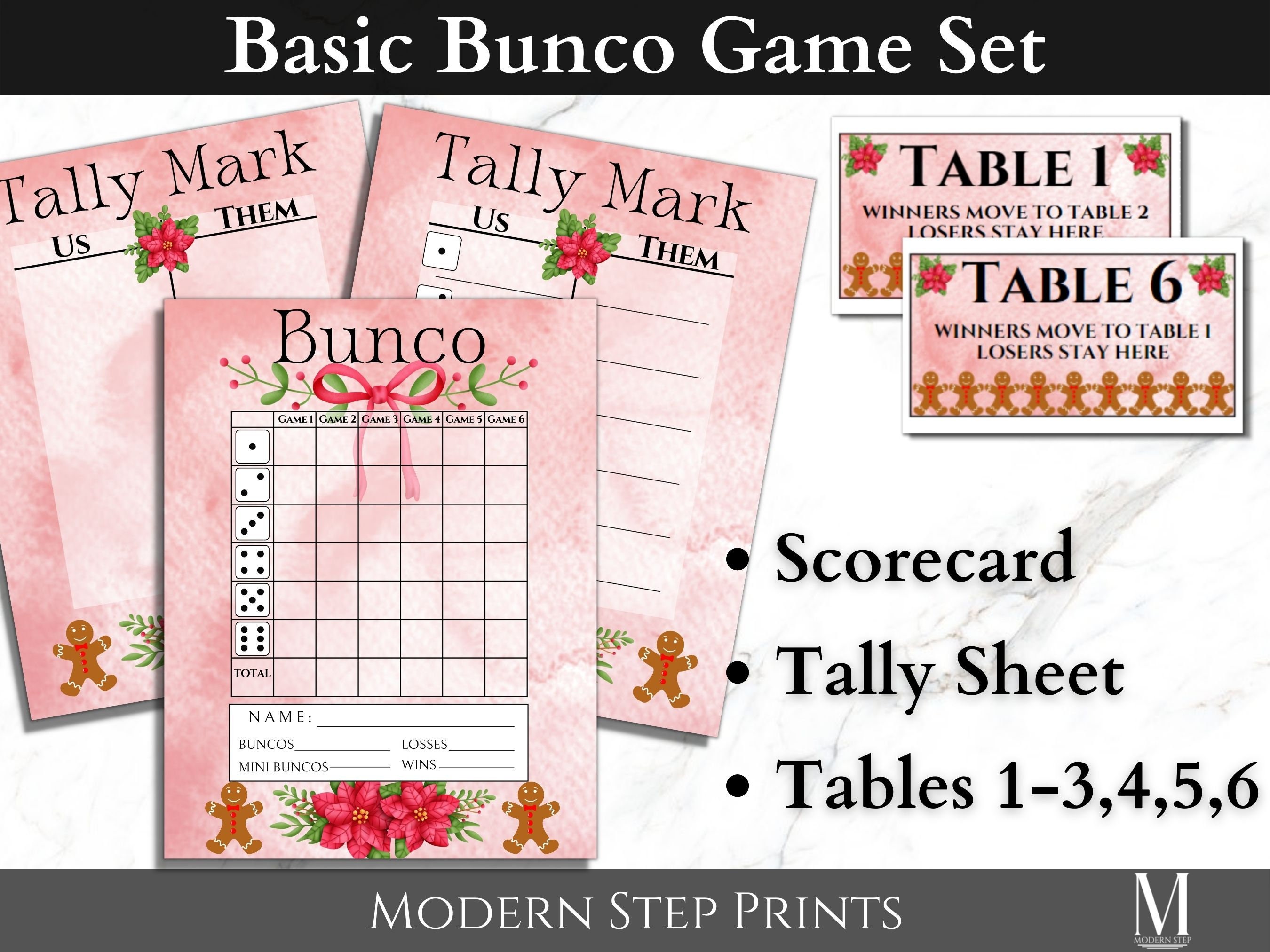 Bunco Christmas Party Bundle, Game Night, Holiday Activity, Family Game ...