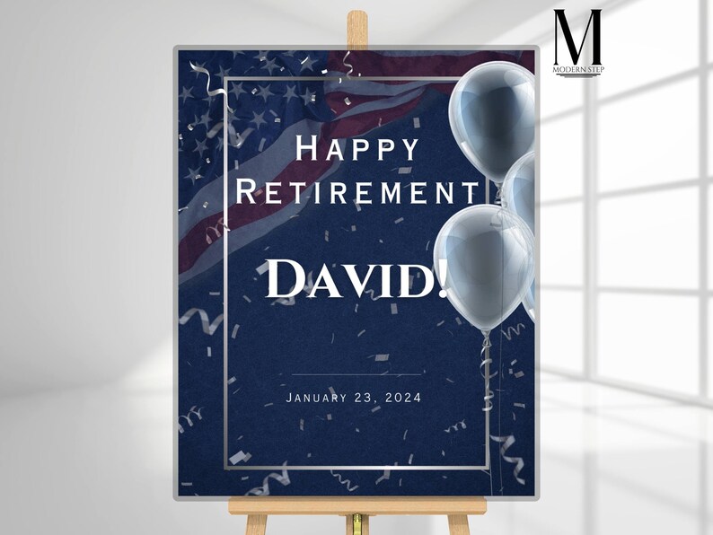 Retirement Party Welcome Sign Printable Balloons Minimalist - Etsy