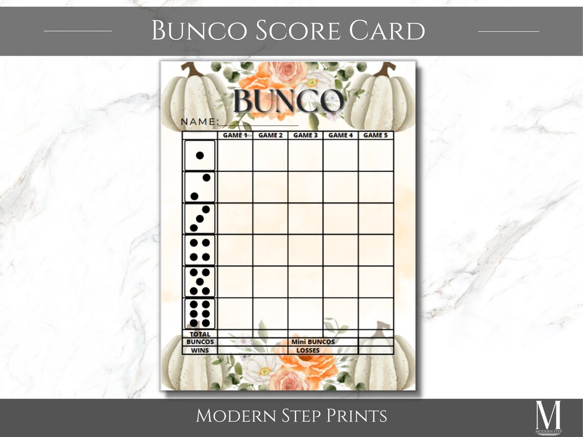 Printable Bunco Fall Bundle of Score Cards, Halloween Game Card ...