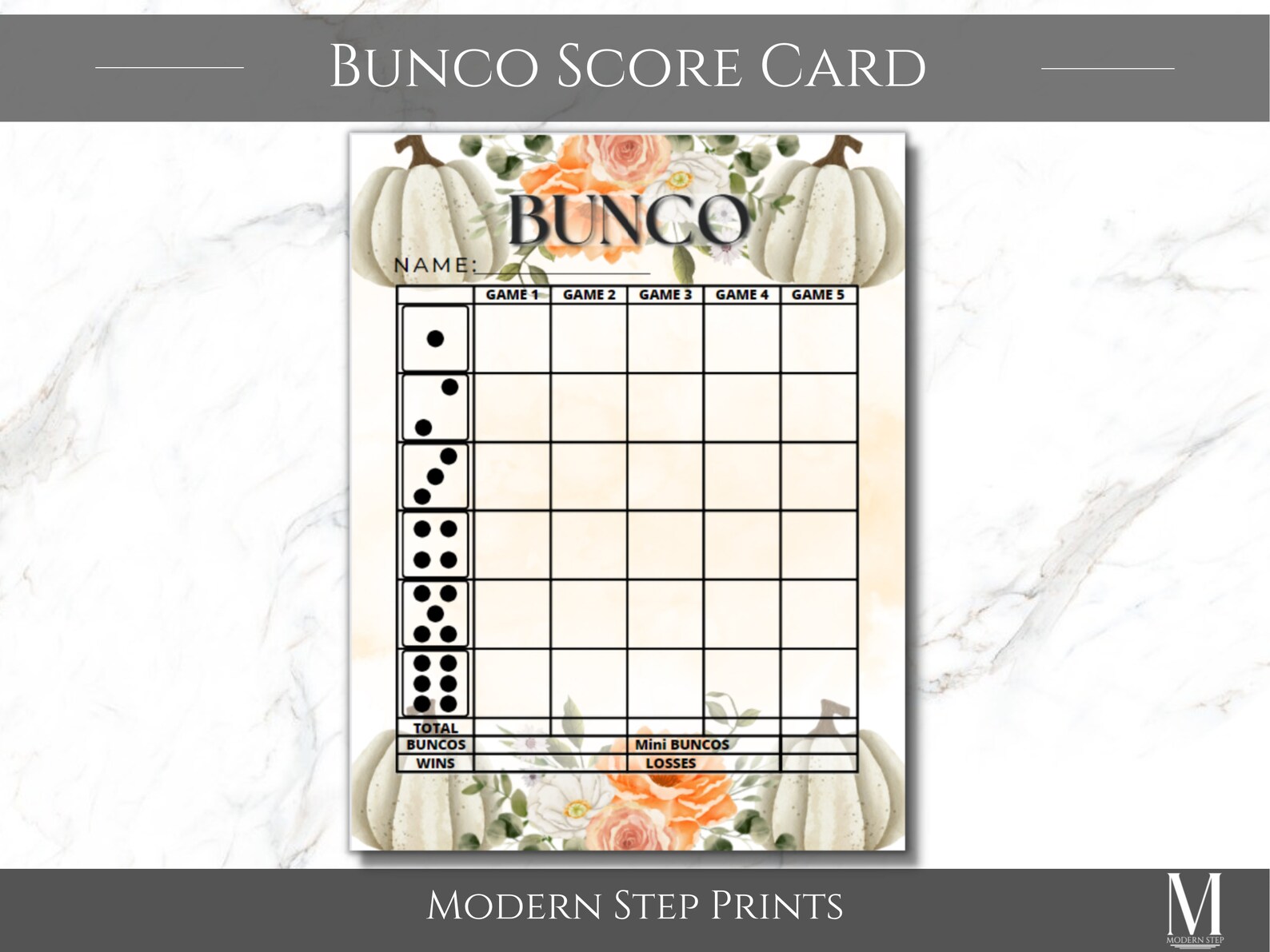 Printable Bunco Fall Bundle of Score Cards, Halloween Game Card ...