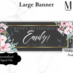 Retirement Banner, Printable, Large Banner 3ftx5ft, Retirement Sign ...