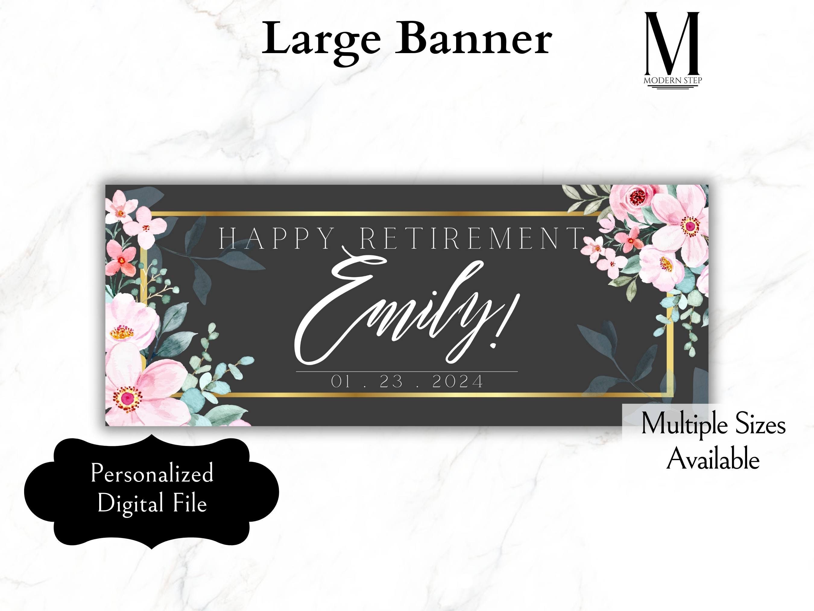 Retirement Banner Printable Large Banner 3ftx5ft Retirement - Etsy