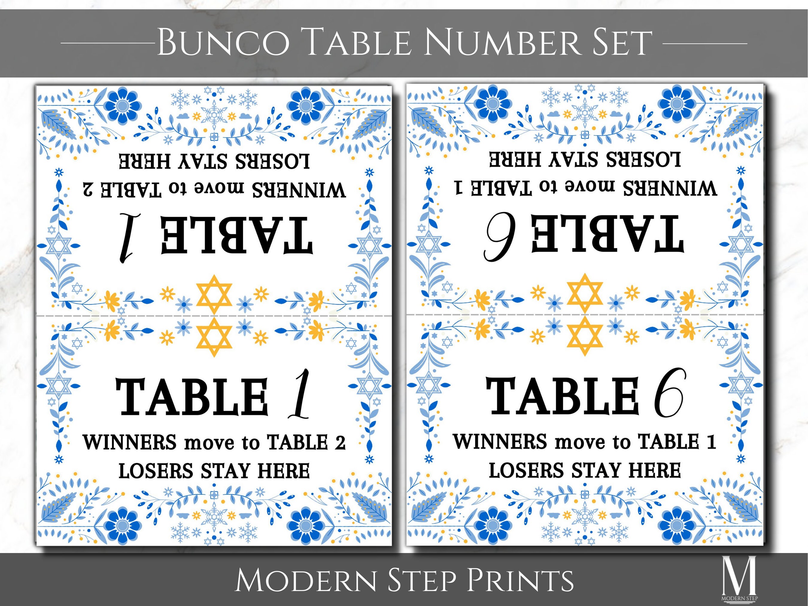 Hanukkah Bunco Printable Bundle of Score Cards, Tally Sheets and Table ...