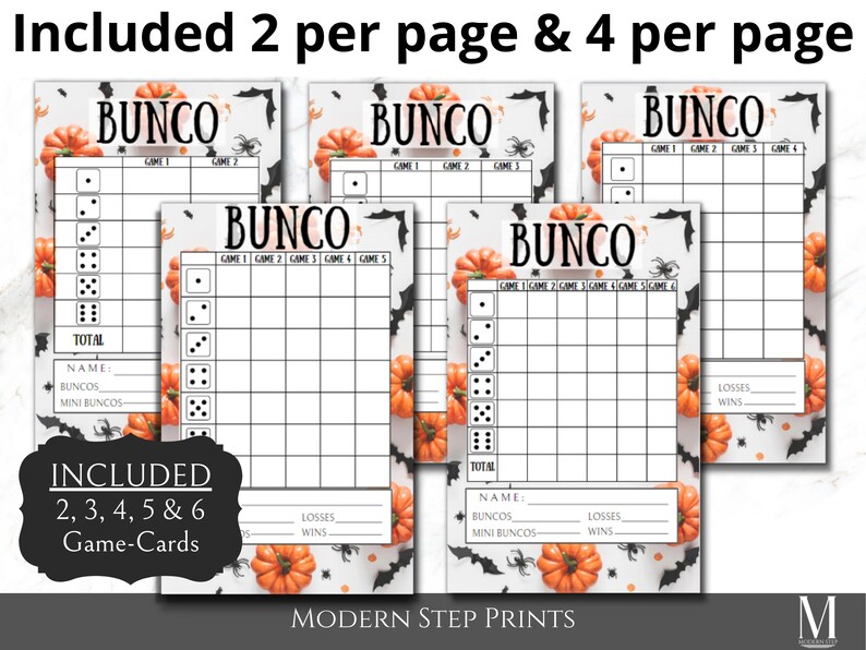 Halloween Bunco Night Bundle, Party Game, October Pumpkins, Score Card ...