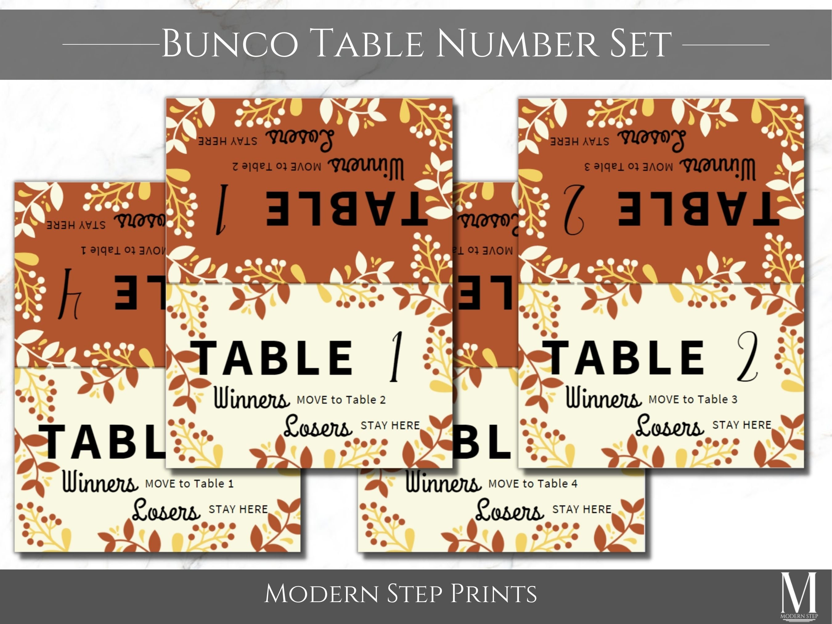 Printable Bunco Bundle of Fall Score Cards, Tally Sheets, Bunco Game ...