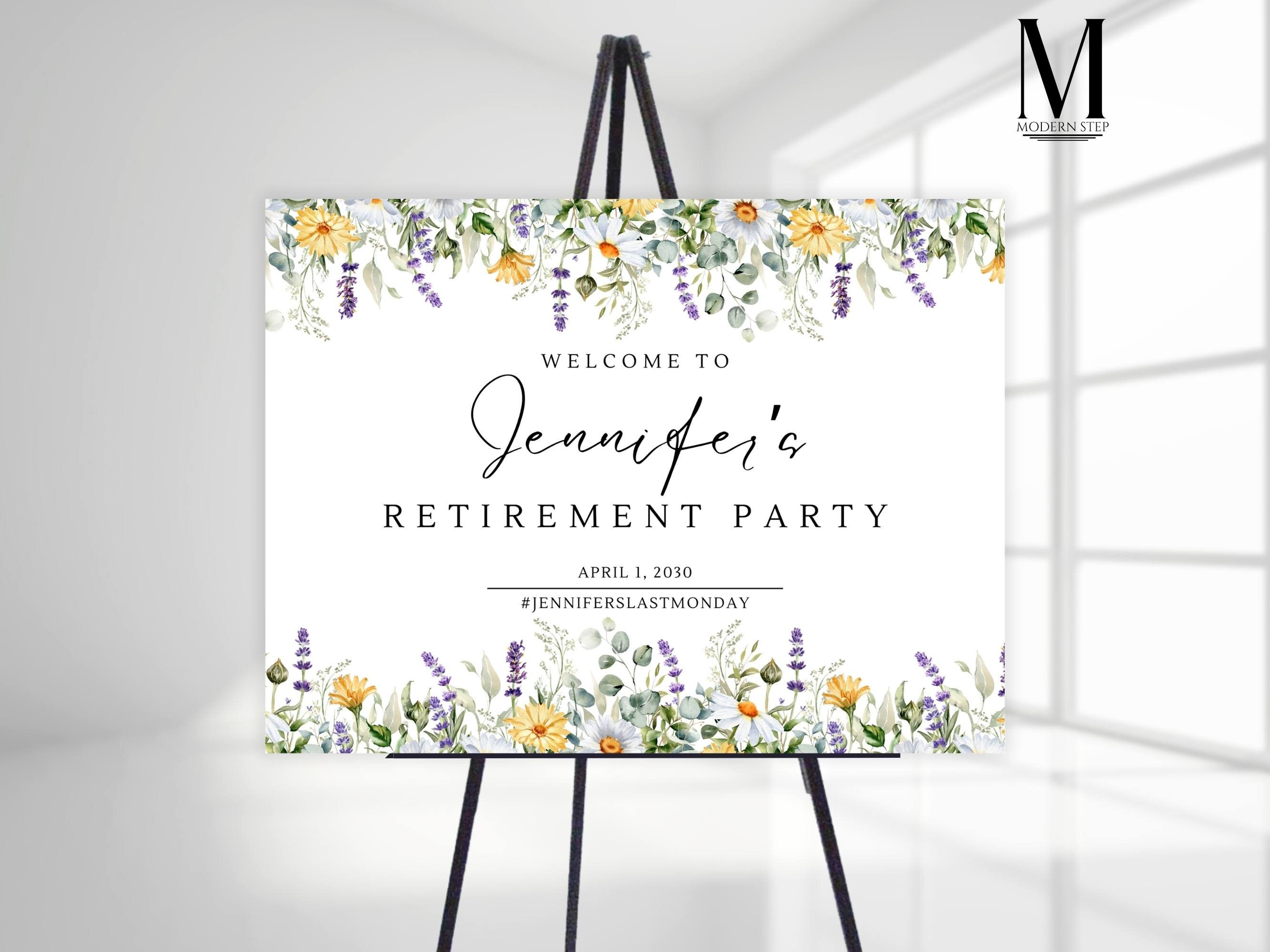 Retirement Party Welcome Sign Printable Surprise Party - Etsy
