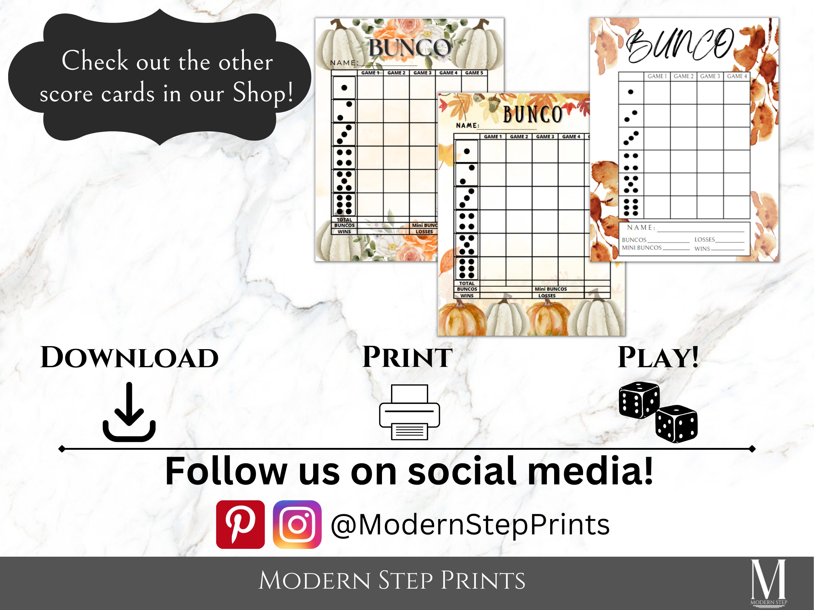 Halloween Bunco Night Bundle, Party Game, October Pumpkins, Score Card ...