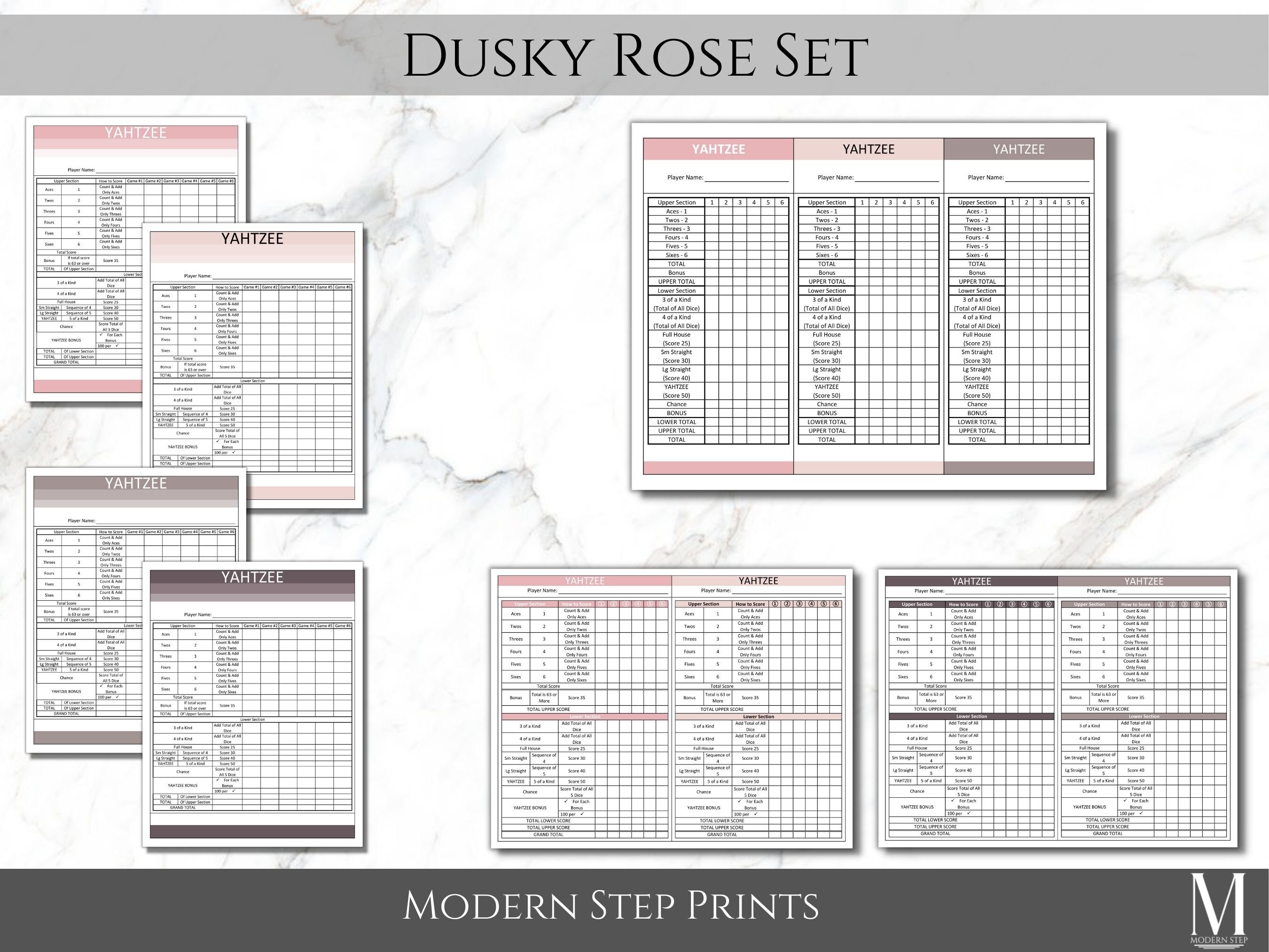 Yahtzee Score Card Bundle Set | Yahtzee Score Pad | Scoresheet | Fun ...