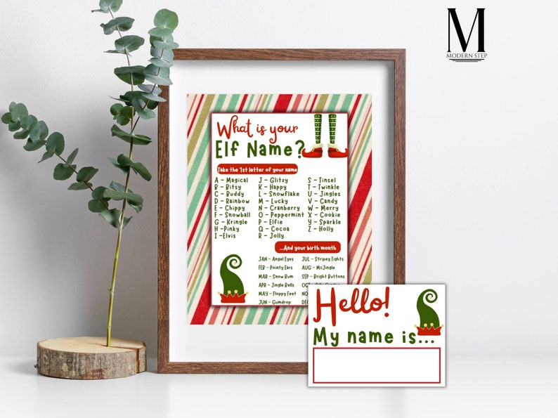 Elf Name Game, Elf Name Tag Game, Elf Name Printable, Christmas Party ...
