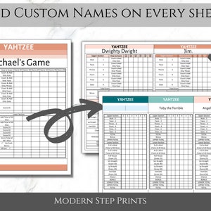 Editable Yahtzee Score Card Set Custom Yahtzee Score Pad Scoresheet Fun ...