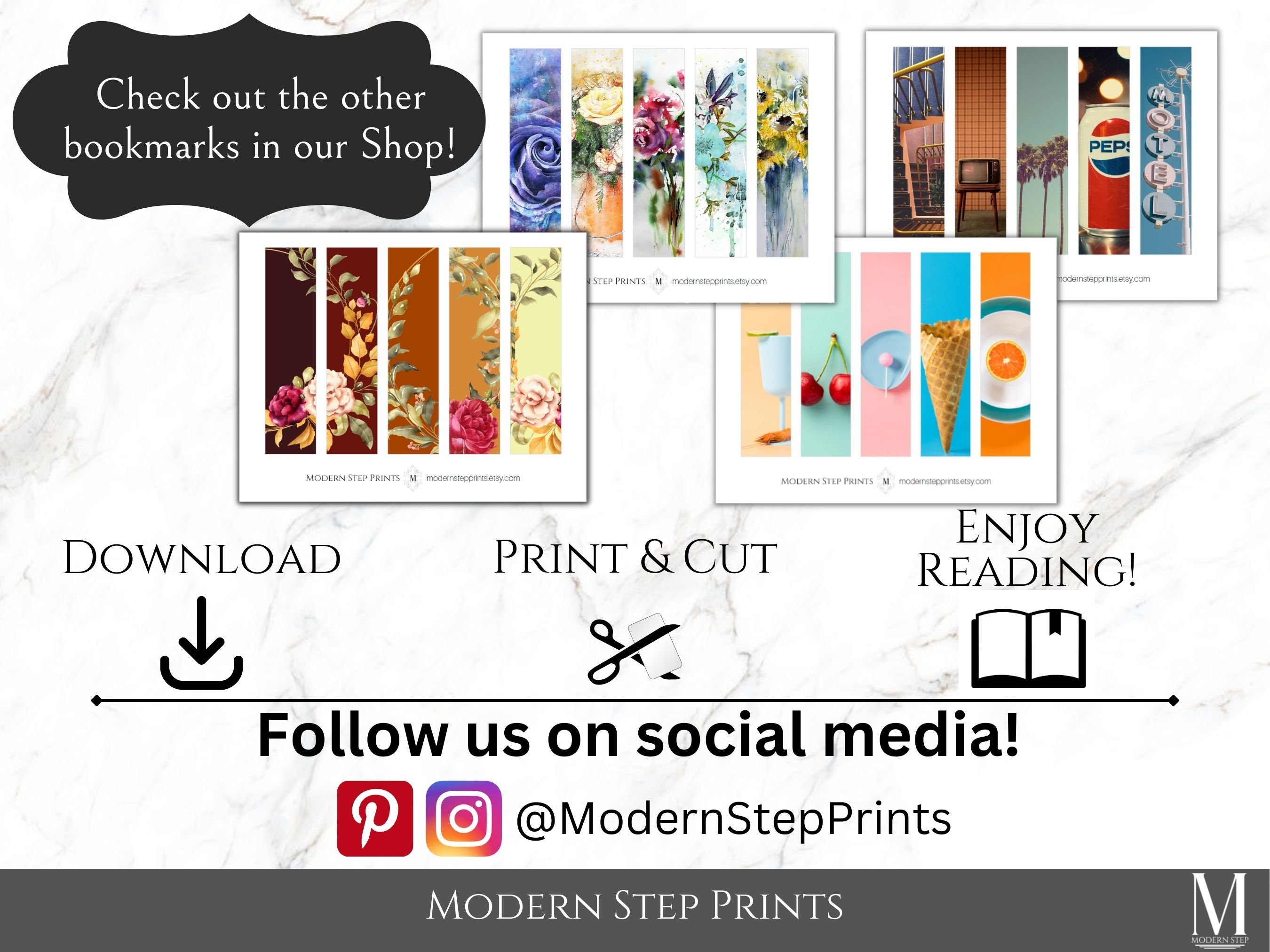 Printable Bookmark Vintage Flower Set Printable Bookmarks Vintage Old ...