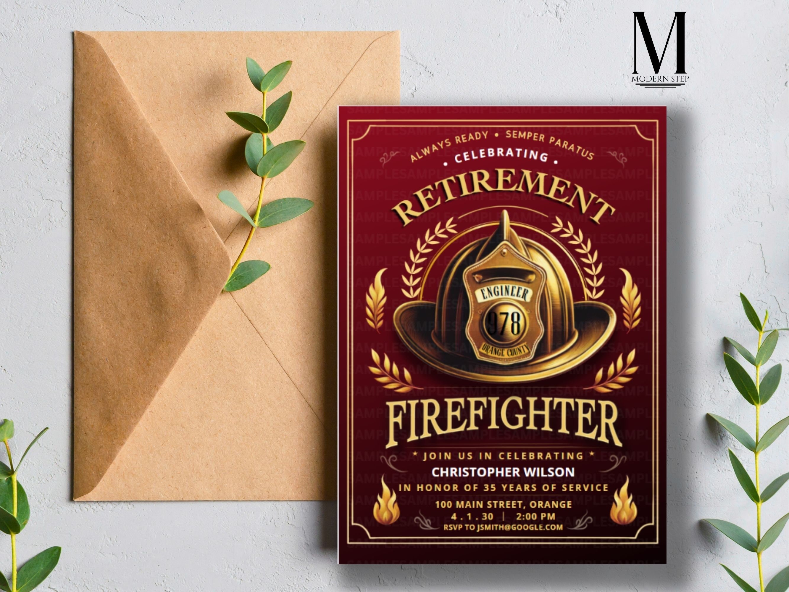 Retirement Invitation, Firefighter Retirement Printable Template ...
