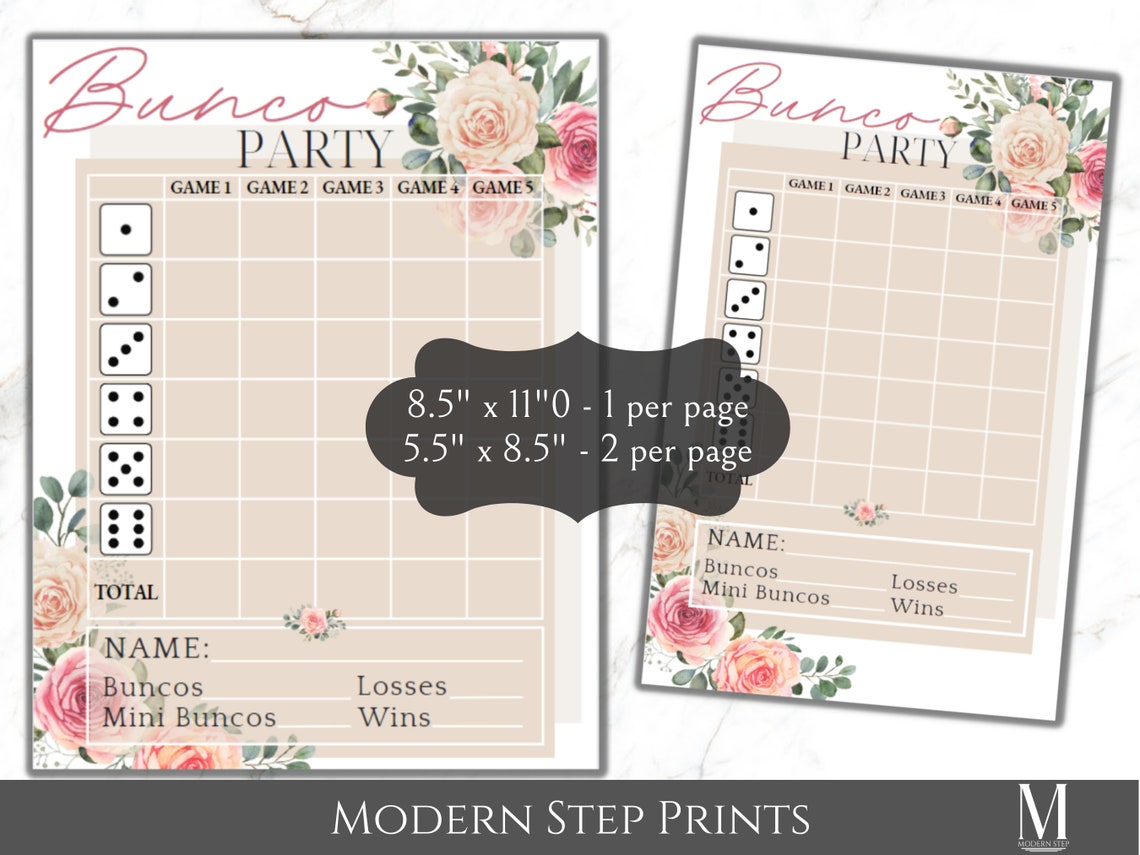 Printable Floral Easter Bunco Score Card Bridal Baby Shower - Etsy