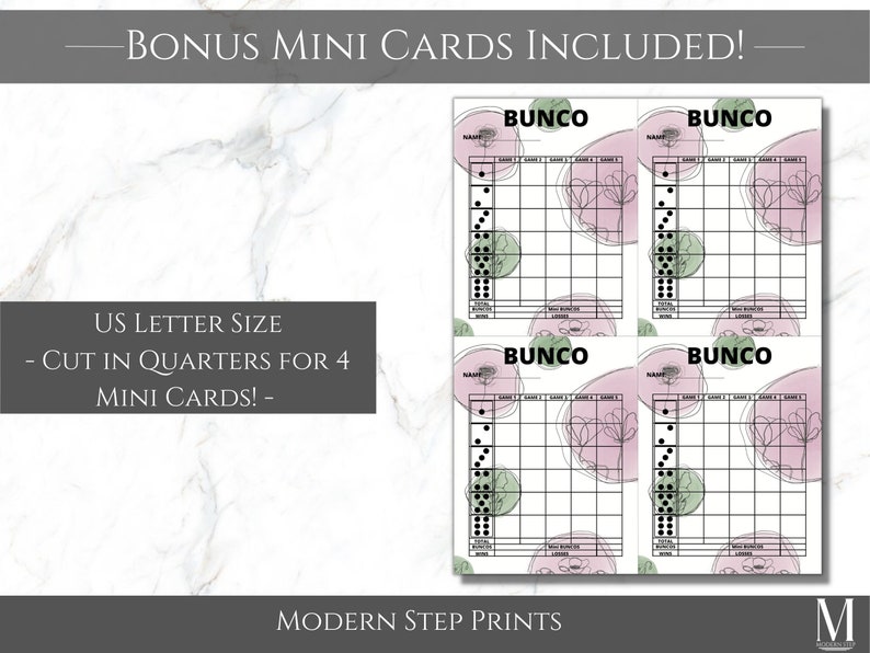 Bunco Springtime Pink and Green Score Card, Editable Score Pad ...