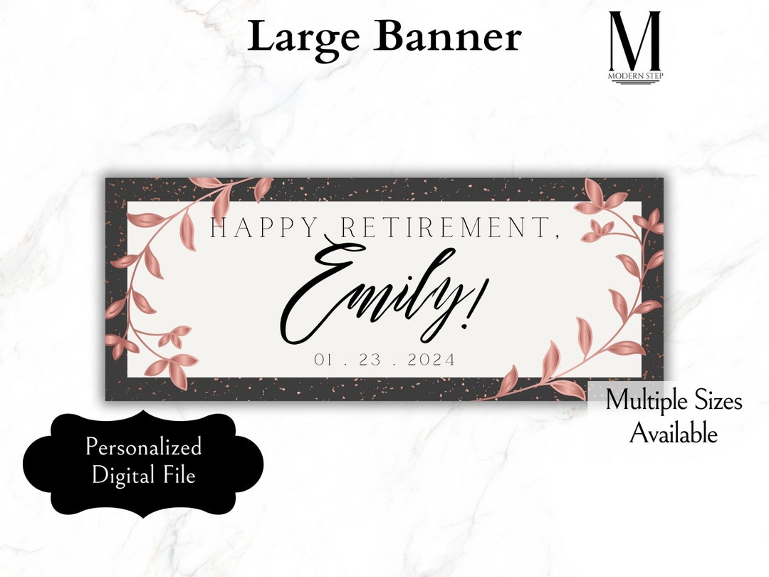 Retirement Banner Digital Large Banner 3ftx5ft Retirement - Etsy
