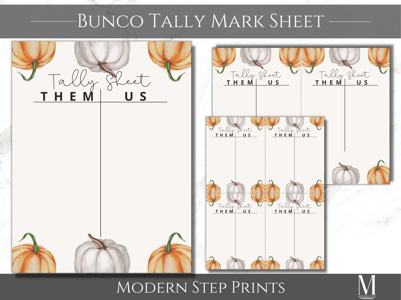 Printable Fall Bunco Bundle of Score Cards, Tally Sheets and Table ...