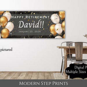 Retirement Banner, Digital, Large Banner 3ftx5ft, Retirement Sign ...