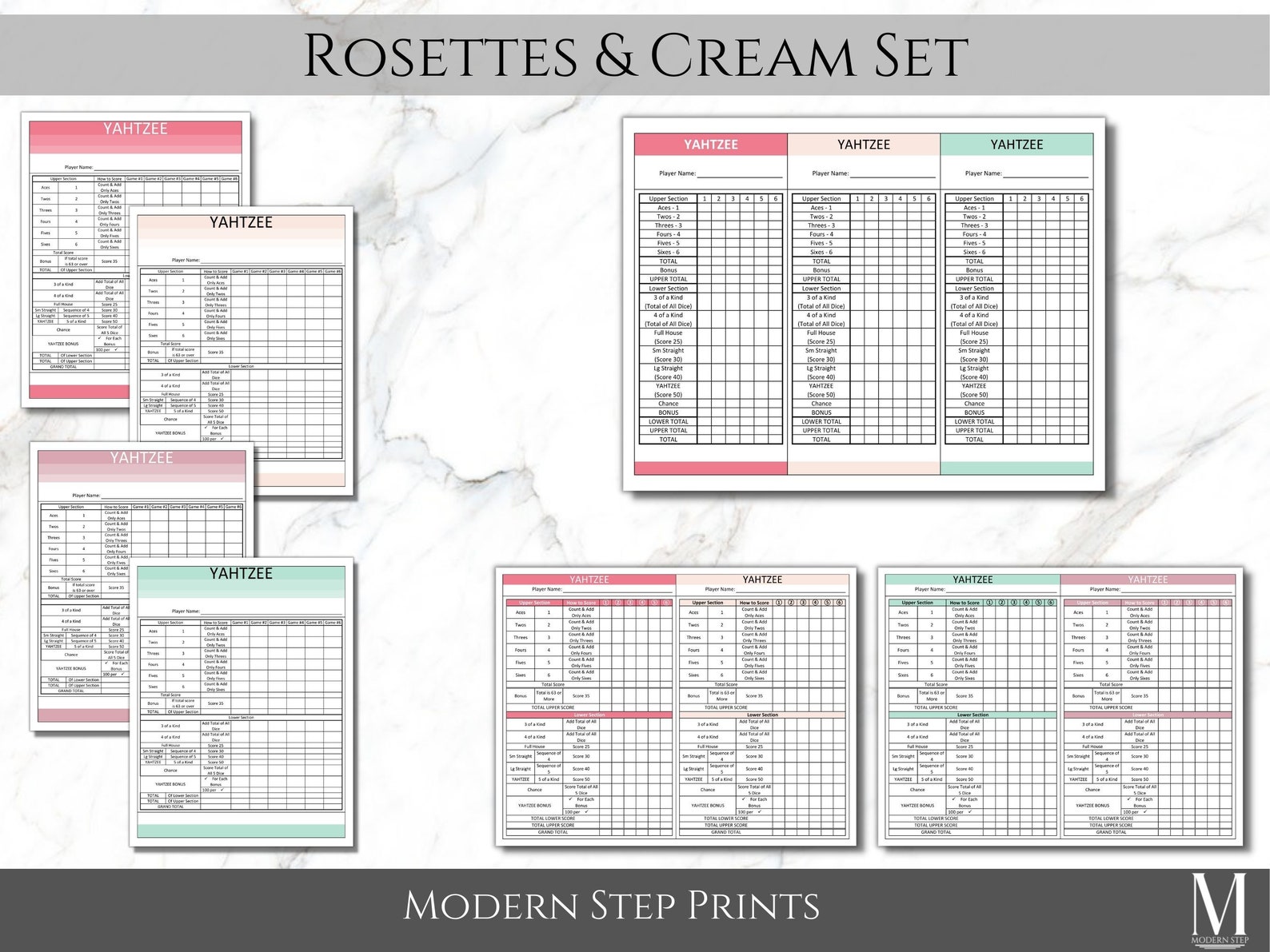 Yahtzee Score Card Bundle Set | Yahtzee Score Pad | Scoresheet | Fun ...