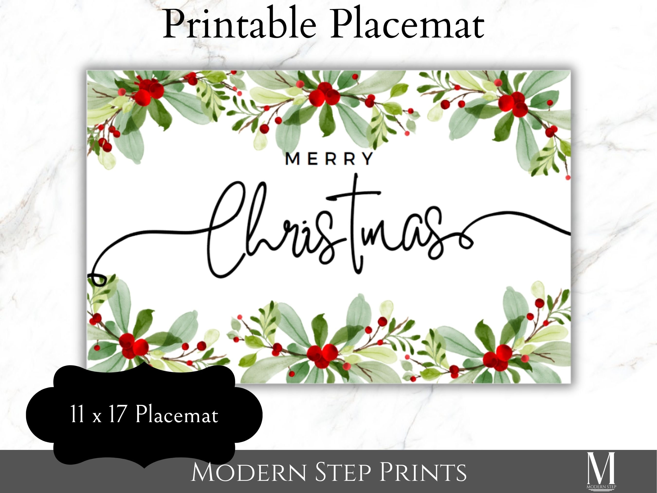 Printable Placemats, Merry Christmas Placemats, Christmas Table ...
