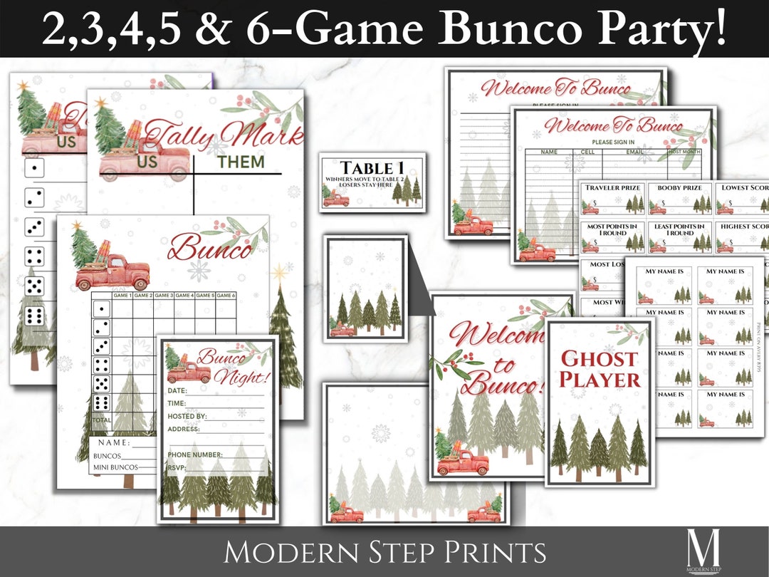 Christmas Bunco Bundle, Party Game, December Snow, Entire Event ...