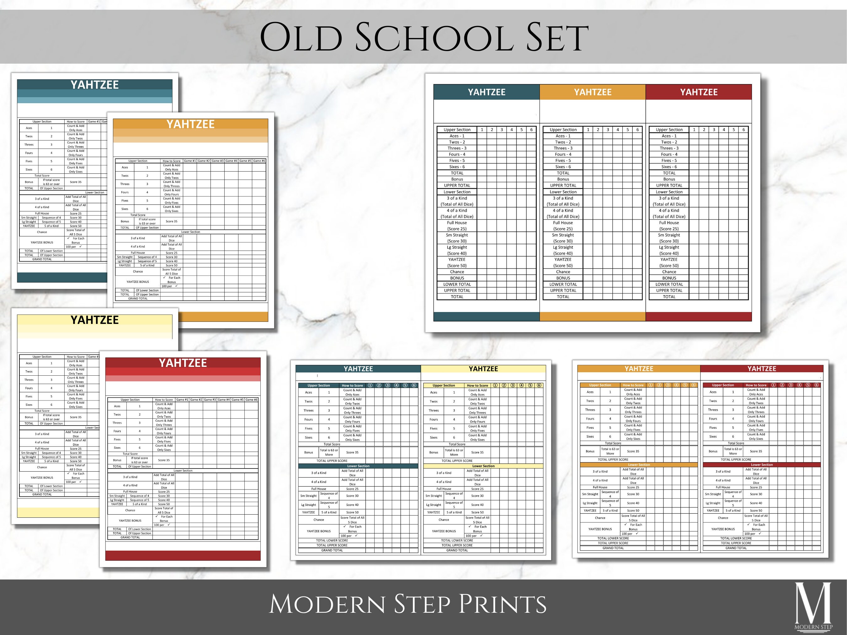 Editable Yahtzee Score Card Set Custom Yahtzee Score Pad Scoresheet Fun ...