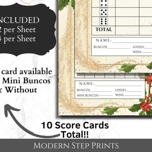 Christmas Bunco Score Sheet Bunco Party Game Night Activity Family ...