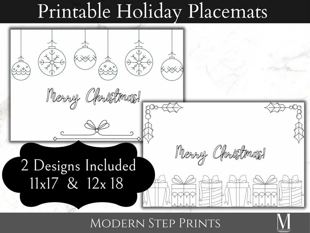 Printable Christmas Placemats for Kids Coloring Kids Table - Etsy