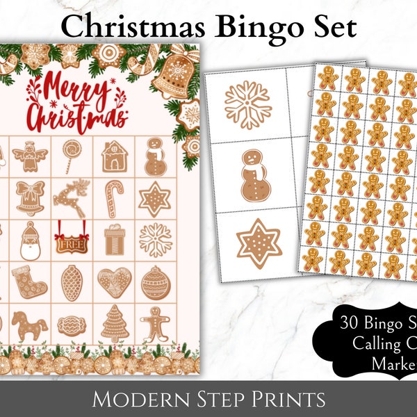 Christmas Bingo, 30 Unique Bingo Cards, Kids' Christmas Activity ...