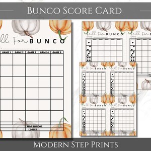 Printable Fall Bunco Bundle of Score Cards, Tally Sheets and Table ...