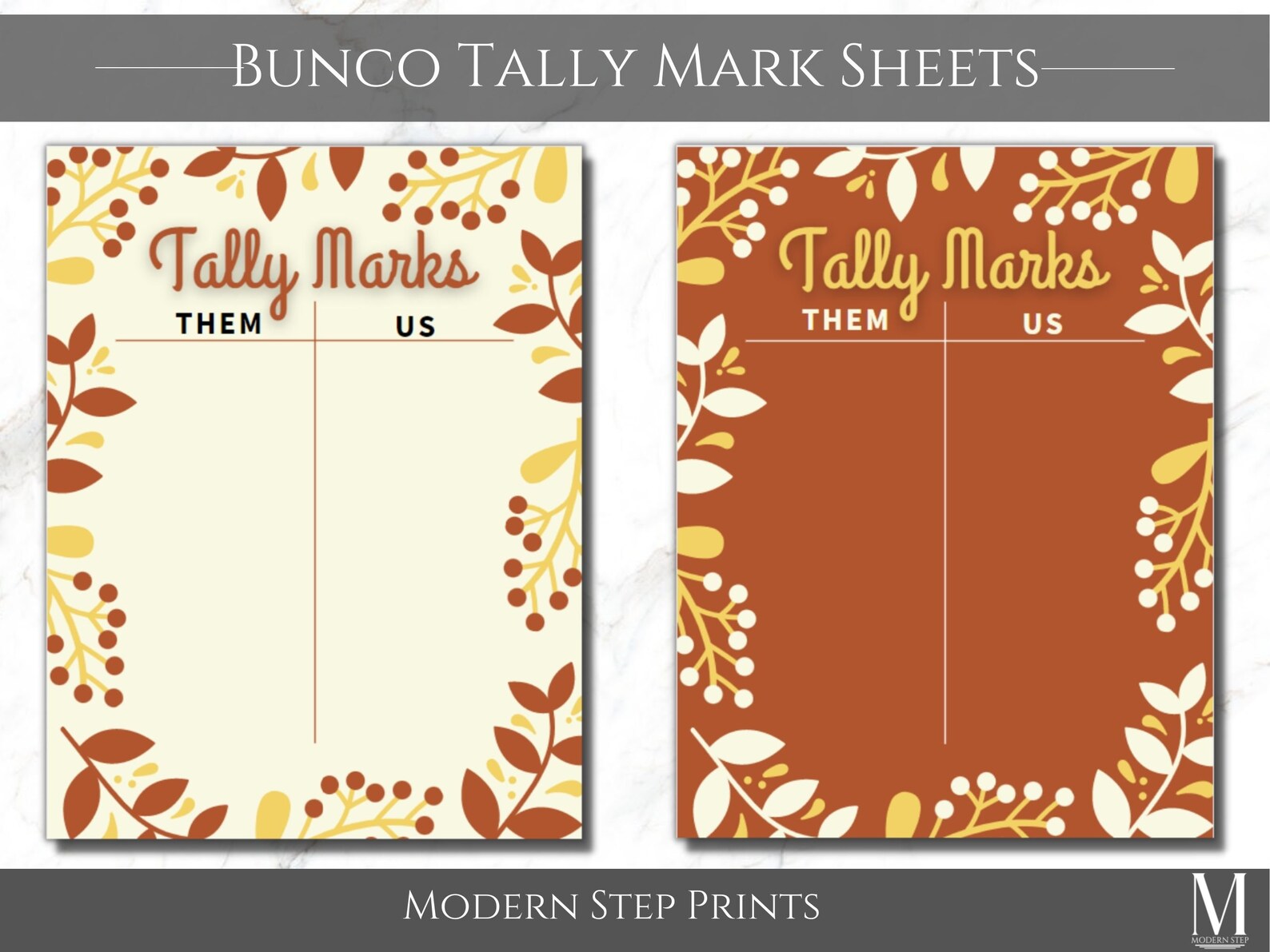 Printable Bunco Bundle of Fall Score Cards Tally Sheets - Etsy