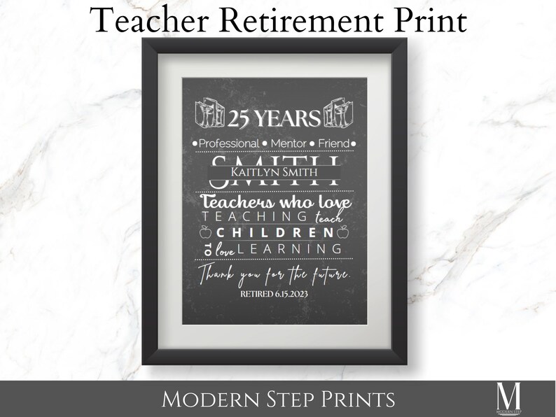 Teacher Retirement Print 8x10, Teacher Present, Teacher Gift, Teacher ...
