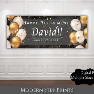 Retirement Banner, Digital, Large Banner 3ftx5ft, Retirement Sign ...