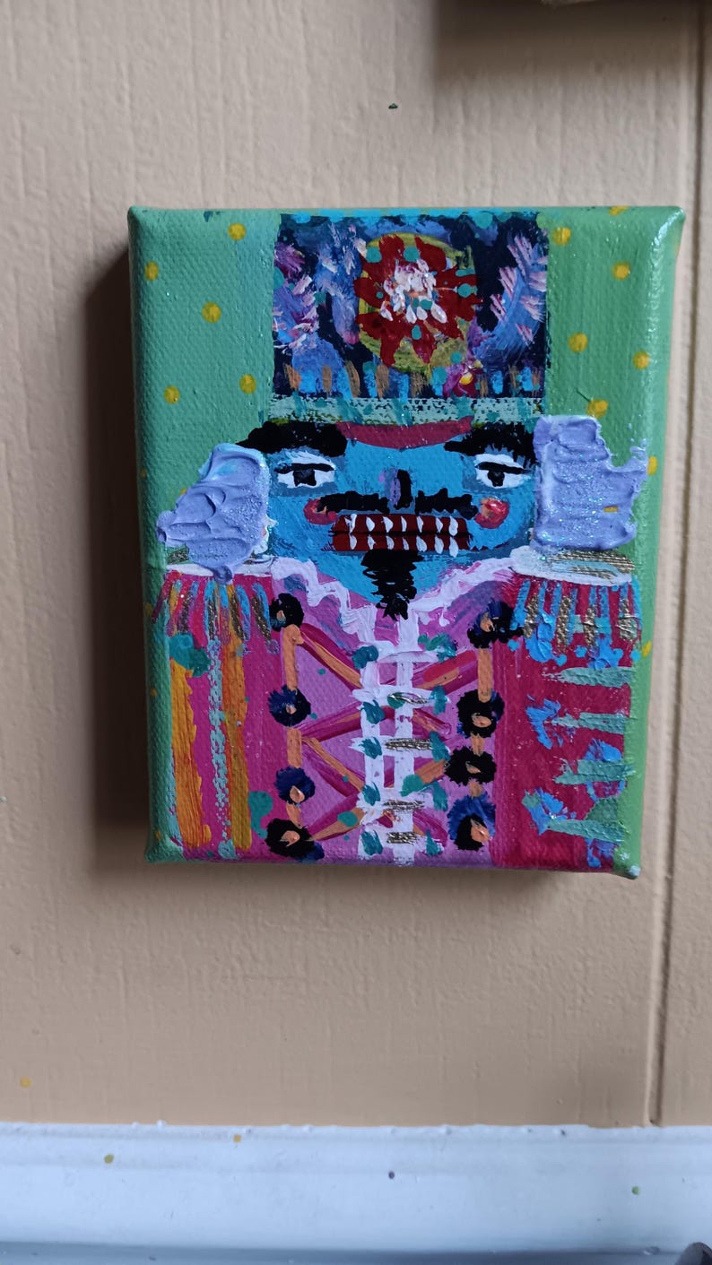 Nutcracker Twinkle Blue & White Christmas Painting Wall Art - Etsy