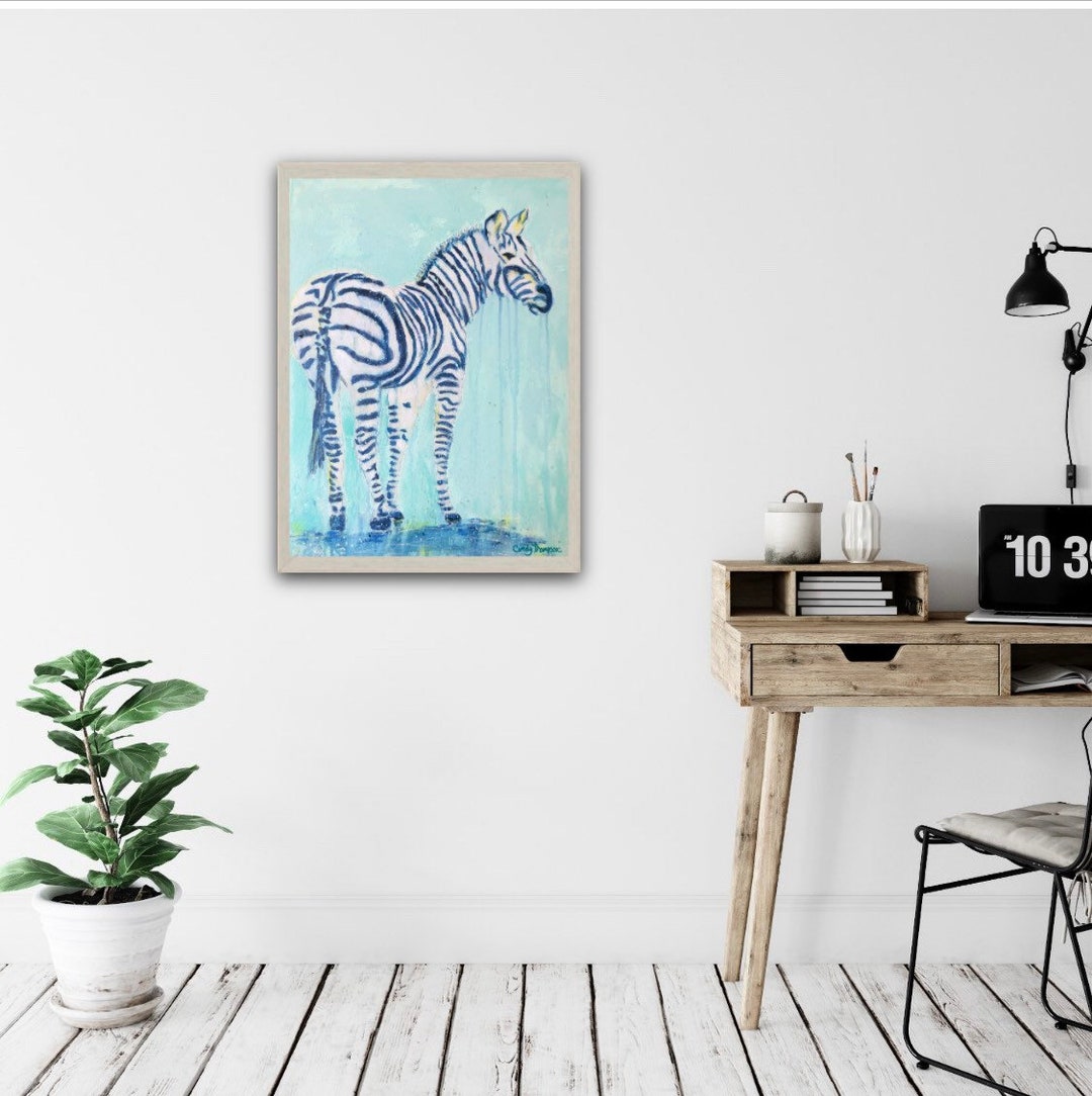 Sparkle the Zebra Acrylic Painting Art - Etsy