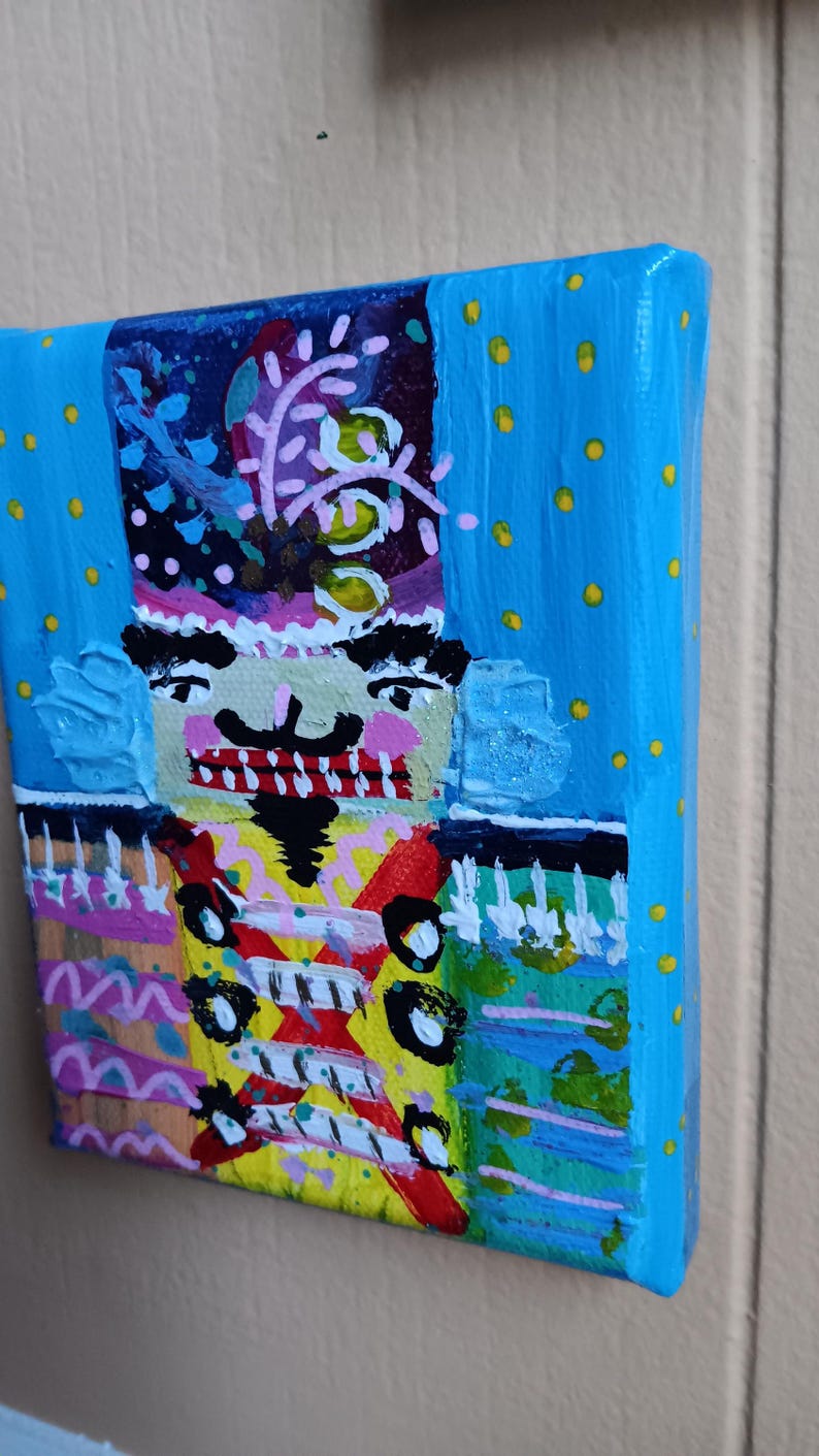 Nutcracker Twinkle Blue & White Christmas Painting Wall Art - Etsy