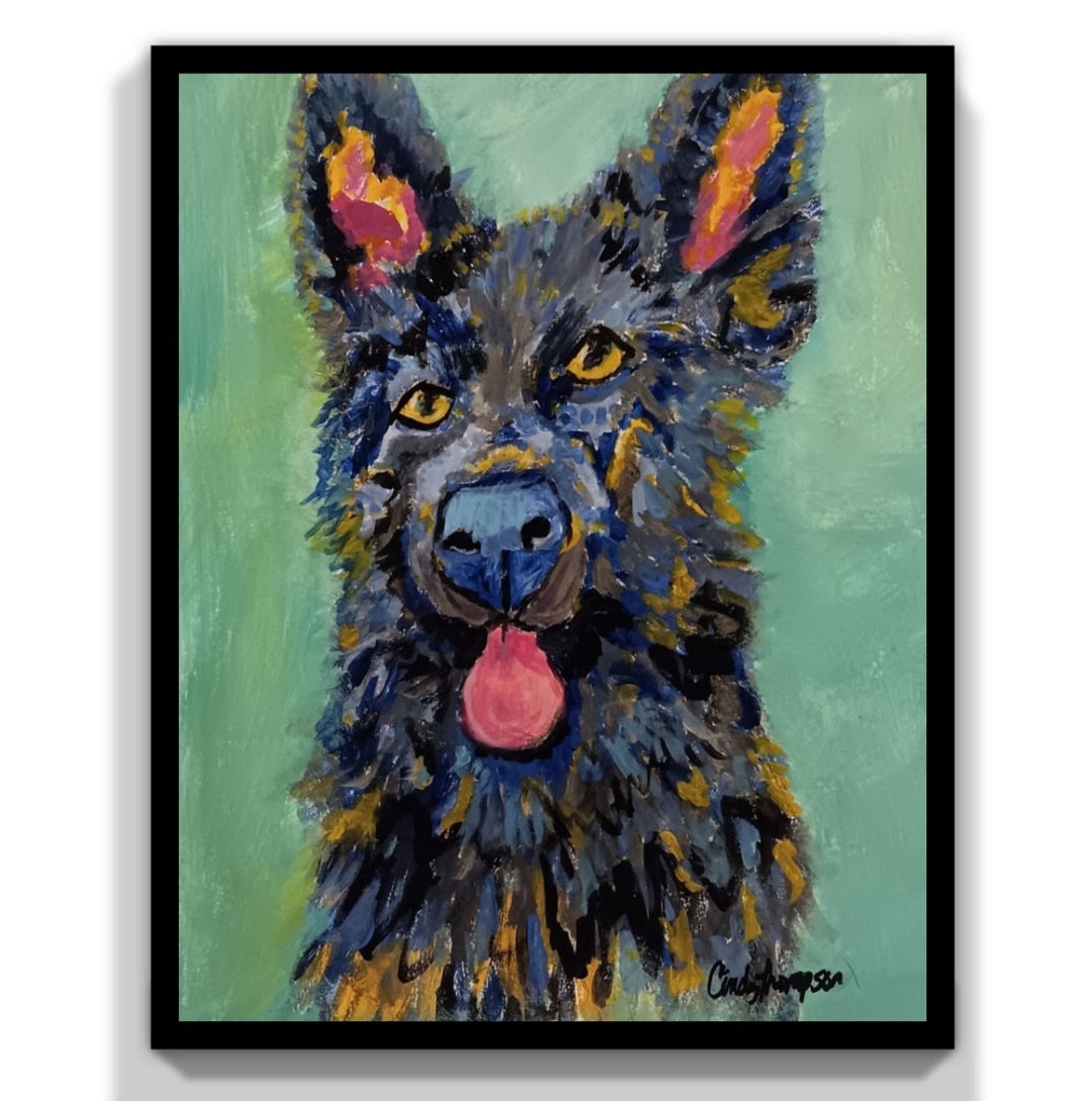 BEAU Puppy Dog Art Original Painting Wall Decor German Shepard - Etsy