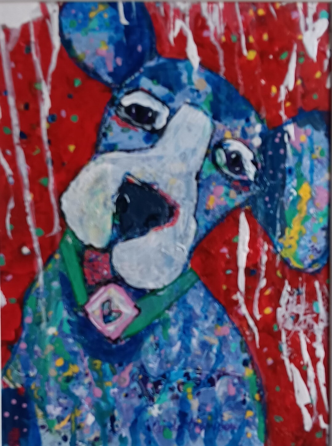 Firecracker Puppy Dog Original Art Painting - Etsy