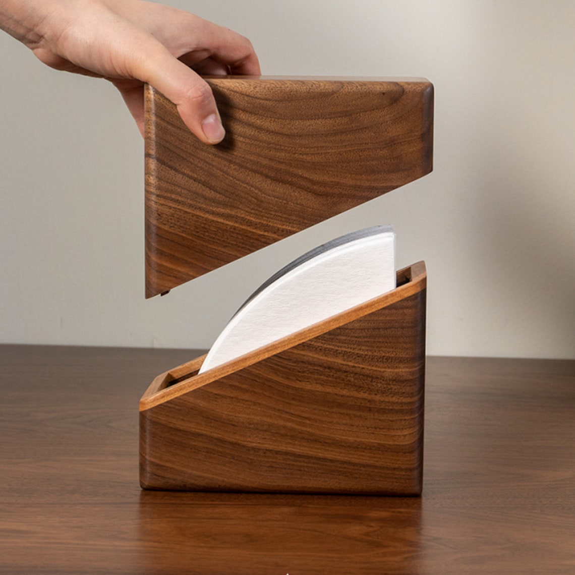 Solid Wood Coffee Filter, Dust Filter Case, V60 Filter Case, Black ...