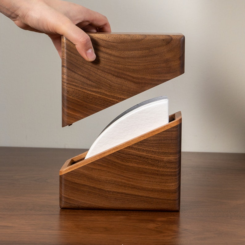 Solid Wood Coffee Filter, Dust Filter Case, V60 Filter Case, Black ...