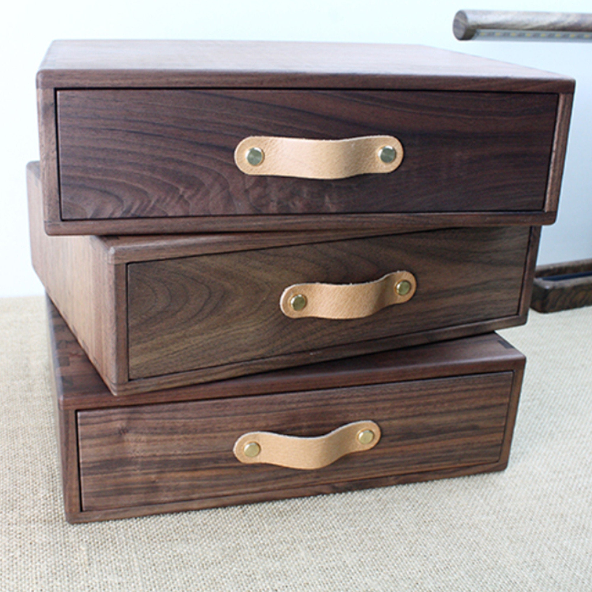 Black Walnut Drawer Single Drawer Office Desk Storage Monitor Booster - Etsy