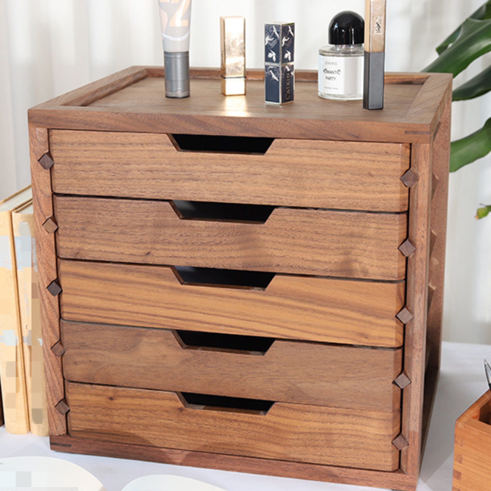 Solid Wood Drawer Storage Box Multi-drawer Storage Box Office Storage ...