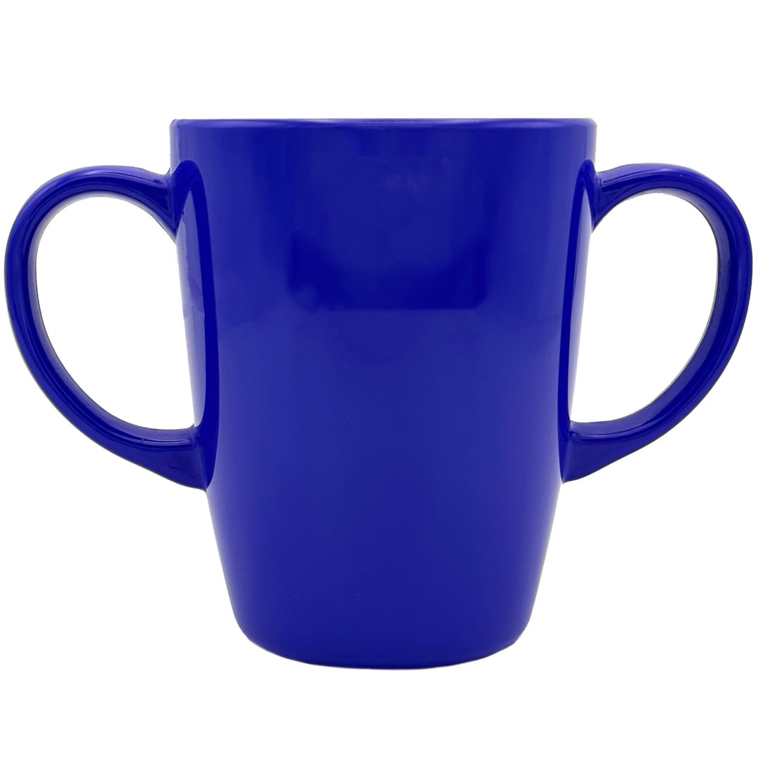 Buy Rosa Lifestyle Blue Two Handled Melamine Mug, 126g Weight, Mobility ...