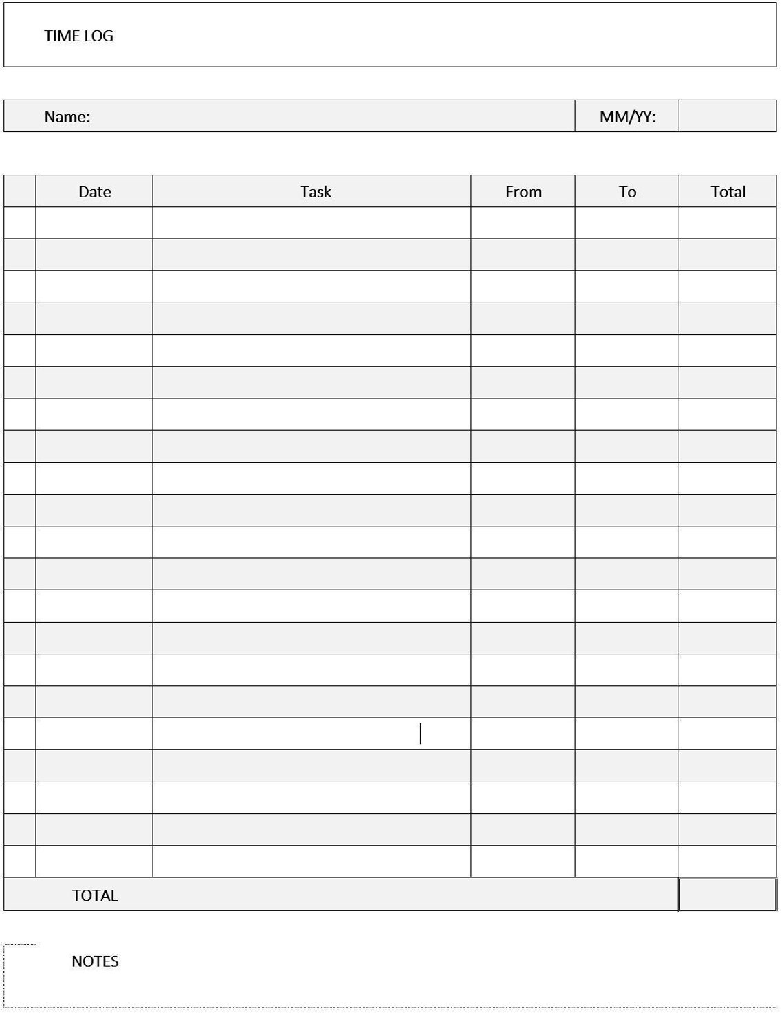 TIME LOG - Template to Print or Customize - Etsy