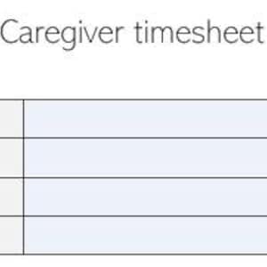 Weekly Caregiver Timesheet: Printable In-home Care Log (instant ...