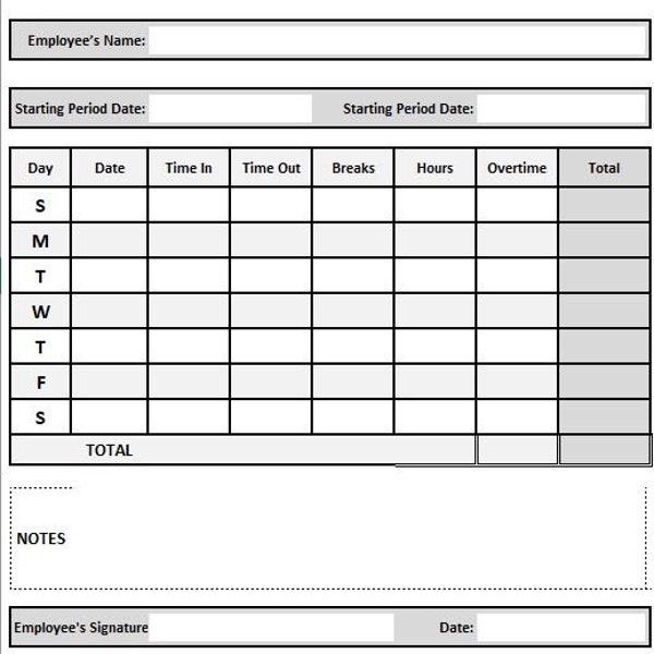 Weekly Timesheet for Employee - Etsy Weekly Timesheet for Employee - Etsy