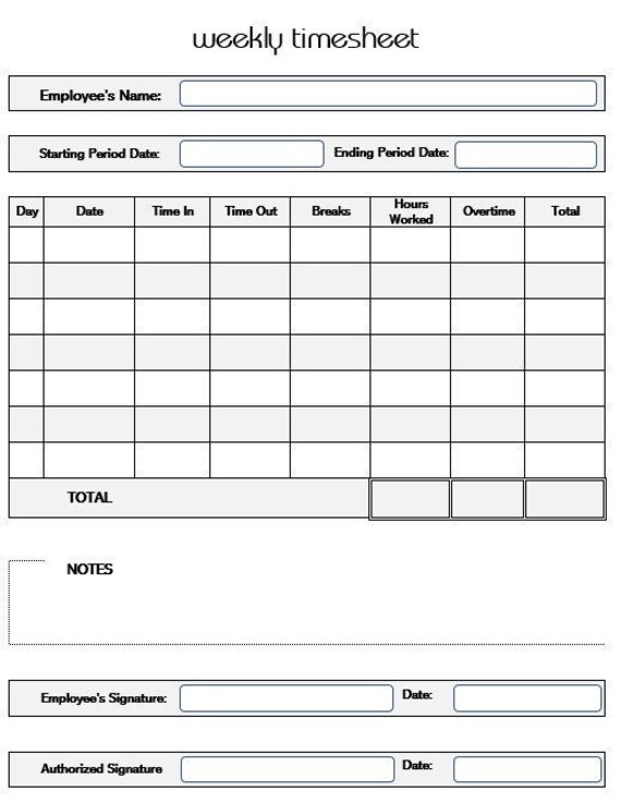 Weekly Timesheet for Employees KDP Interior 100 Pages - Etsy