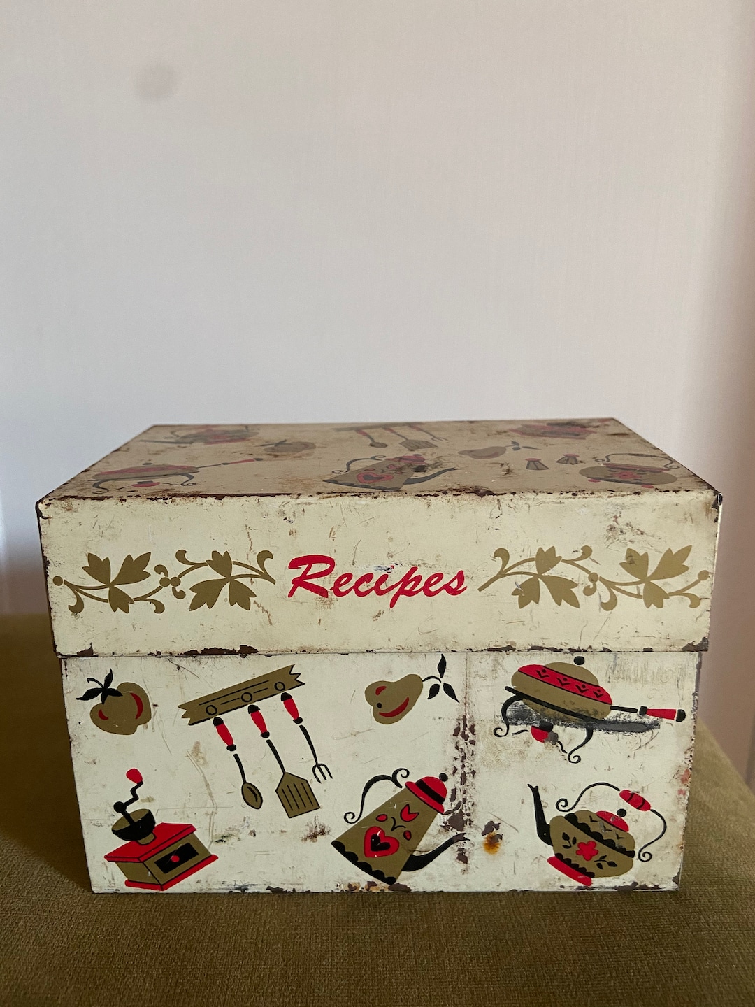 Vintage Recipe Box - Etsy